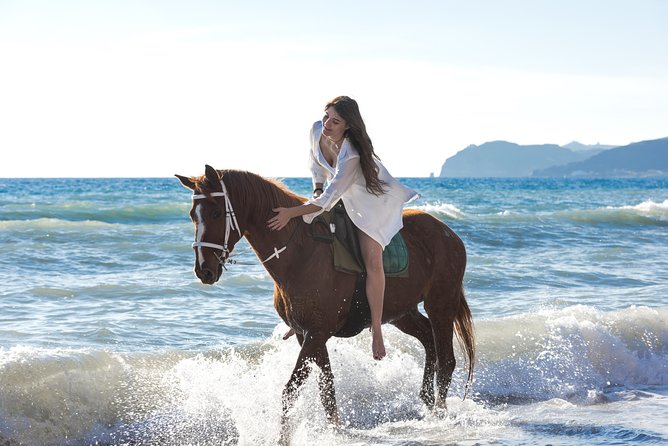 Santorini Horse Riding to Black Sandy Beach - The Experience in Detail
