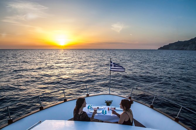 Santorini: Motor Yacht Sunset Cruise with 5-Course Dinner - The Details of the Experience