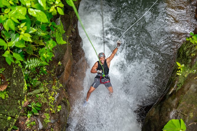 Waterfall rappelling, ziplining, pool jumping, hiking with lunch pricing and value