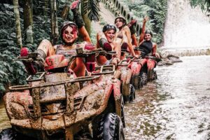 Atv quad bike bali with waterfall gorilla cave and lunch the path to the gorilla cave and waterfalls