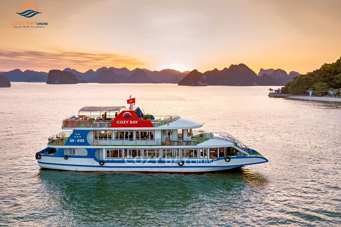 Cozy bay halong 5 star day cruise, buffet, cave, kayak, swimming caveats and considerations