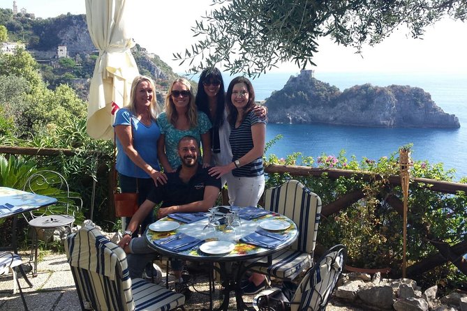 From naples: pompeii entrance & amalfi coast tour with lunch the limoncello experience in sorrento