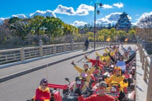 Osaka go karting tour with funny costume the route and stops