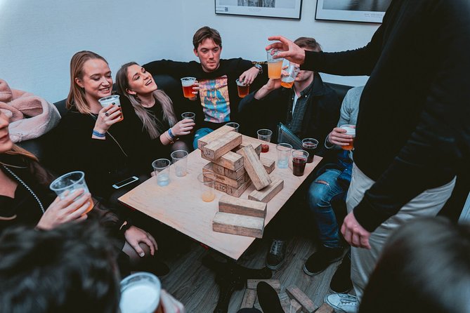 Pub crawl + unlimited drinks + vip entry + drinking games & photographer the benefits for participants