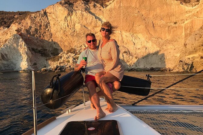 Santorini caldera cruise: swim stops, greek meal and sunset views the value of this experience
