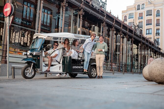 Welcome tour to madrid in private eco tuk tuk transport, duration, and value