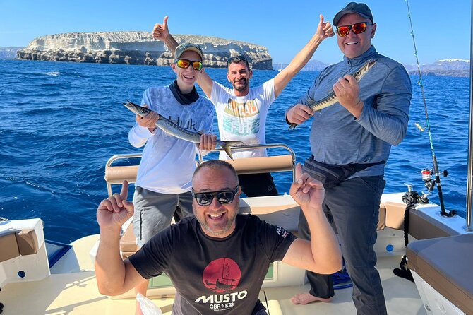 Santorini Fishing Private Cruise boat tour - BBQ, Snorkeling - The Experience in Action: A Typical Day