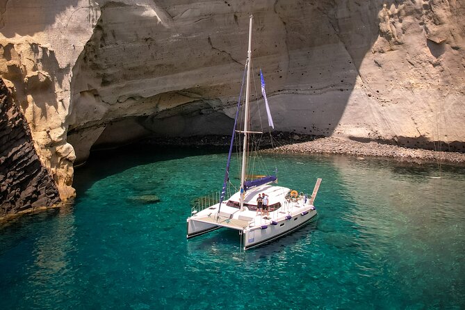 Full-Day Tour of Milos and Poliegos Small Group Catam With Lunch - Poliegos and Galazia Nera Bay — The Big Uninhabited Island