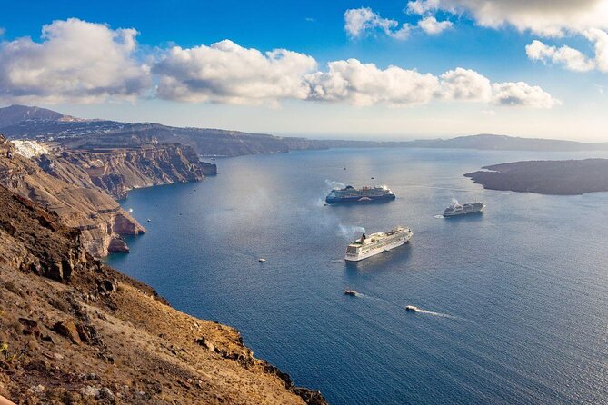 Santorini Caldera Gold Day Cruise with BBQ on board and Open Bar - Key Points