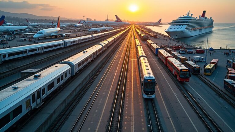 transport arrivals by region
