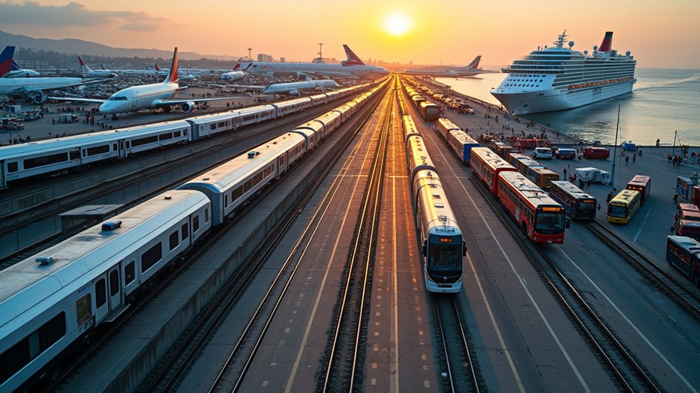 transport arrivals by region