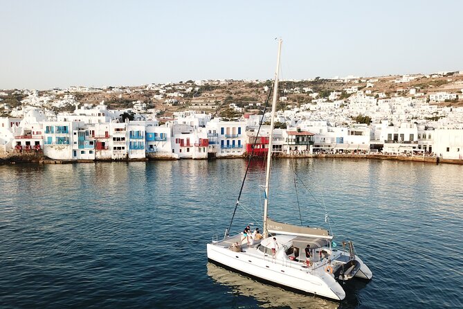 Mykonos Catamaran Sunset Semi private Cruise with transfer - The itinerary: what makes each part special