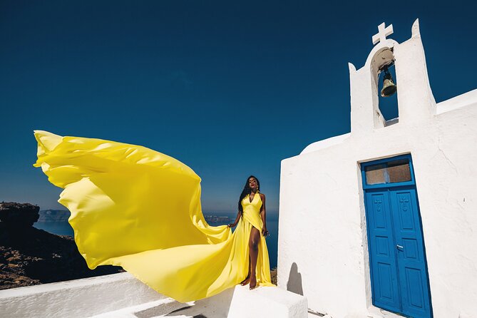 Private Flying Dress Photoshoot in Santorini - Did We Mention the Price?