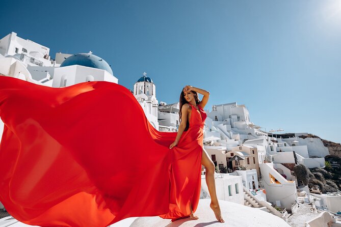 Private Flying Dress Photoshoot in Santorini - The Bottom Line