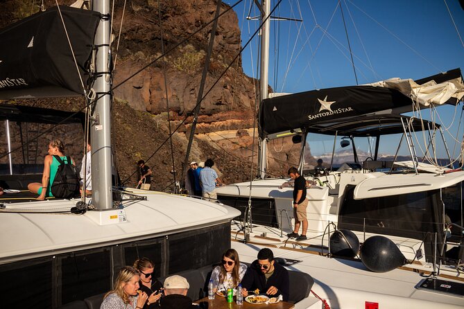 Santorini Sailing Sunset Catamaran Cruise w/ Greek BBQ @Thirasia - Frequently Asked Questions