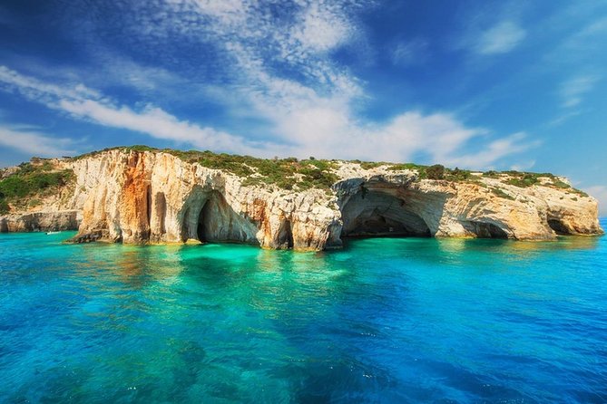 Shipwreck and Blue Caves- 8m Private Boat Tour (up to 11pax) - The Sum Up