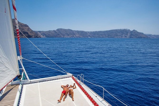 Sailing Catamaran Cruise in Santorini with BBQ, Drinks and Transfer - Frequently Asked Questions