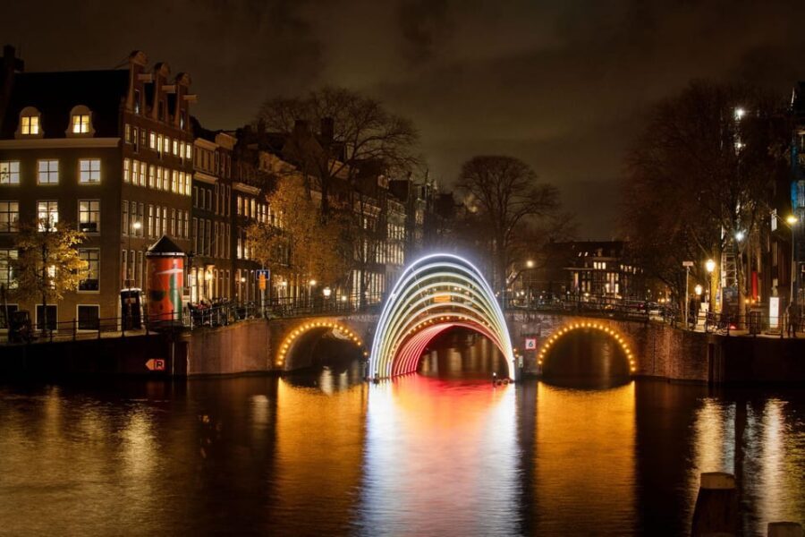 Amsterdam: Light Festival Boat Tour with Warm Drinks - A Walkthrough of the Experience