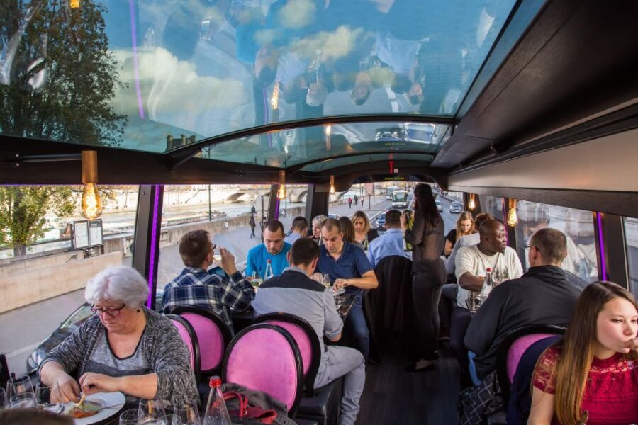 Bus Toqué Champs Elysées Tour w/ 3-Course Dinner & Champagne - Exploring the Itinerary and Experience