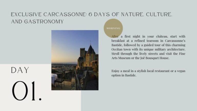 Carcassone: Exclusive 6 days all-inclusive premium program - Day-by-Day Breakdown