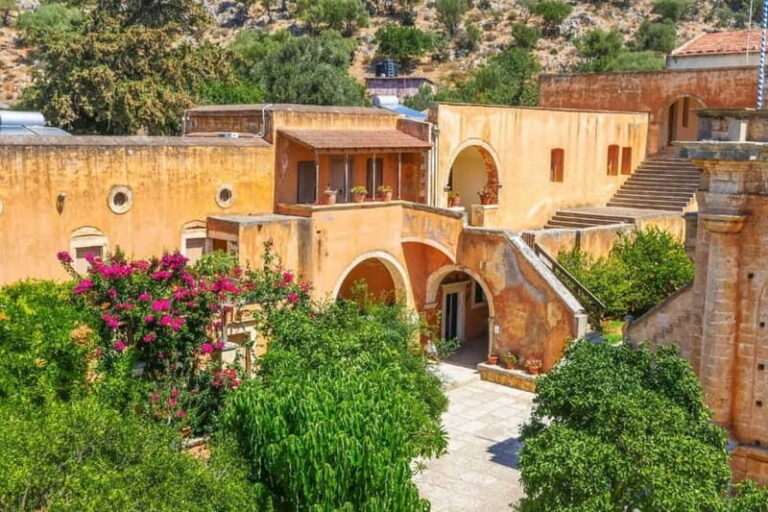 Chania: Cretan Monastery Wine Tour with Transfers & Tastings - Visiting Agia Triada Tzagarolon Monastery: A Blend of Serenity and Craftsmanship