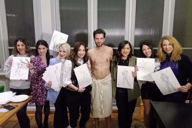 Drink & Draw in 17th century palace with Gorgeous Nude Male Model - The Experience: Drinks, Drawing, and a Handsome Male Model