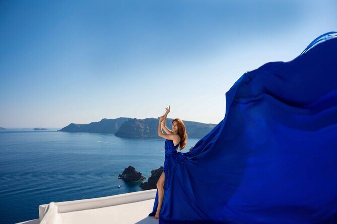 Flying Dress Photoshoot in Santorini - Who Would Love This Experience?