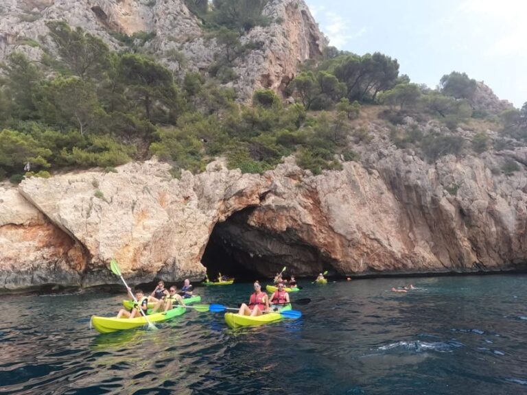 Granadella: Caló, Cova Llop Marí, and Ambolo Kayak Trip - Breakdown of the Itinerary