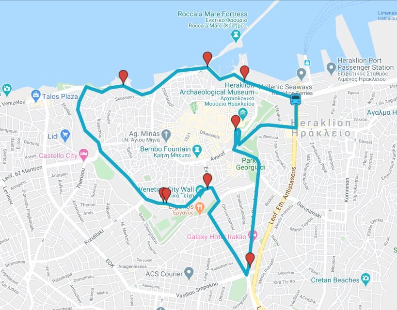 Heraklion: Hop-on Hop-off Open Top Bus Sightseeing Tour - The Route and What You’ll See