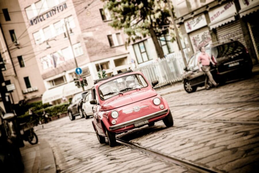 Milan: Slow Tour by Vintage Red Fiat 500 (1 hour, 1 stop) - Highlights of the Milan Vintage Fiat 500 Tour