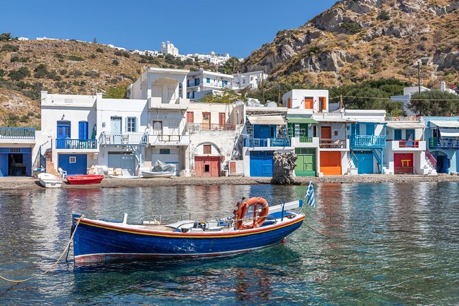Milos Island Sunset Cruise Agia Kyriaki-Kleftiko-Adamantas - Key Points