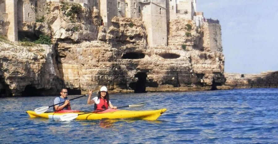 Polignano kayak tour + swimming stop in cave - The Kayak Course for Beginners