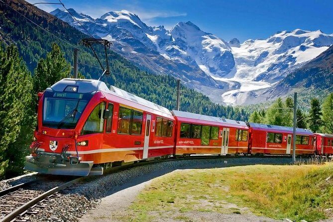 Private tour to Bernina train & Lake Como. Hotel pick-up - Stop 2: St. Moritz – The Epitome of Elegance