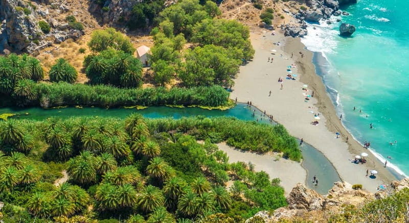 Rethymno/Chania: Preveli Beach and Kourtaliotiko Gorge Tour - Transportation and Group Size