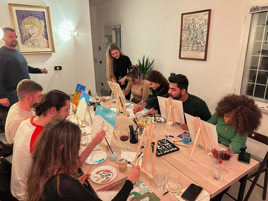 Rome: Painting Class with Unlimited Wine - The Art of the Experience
