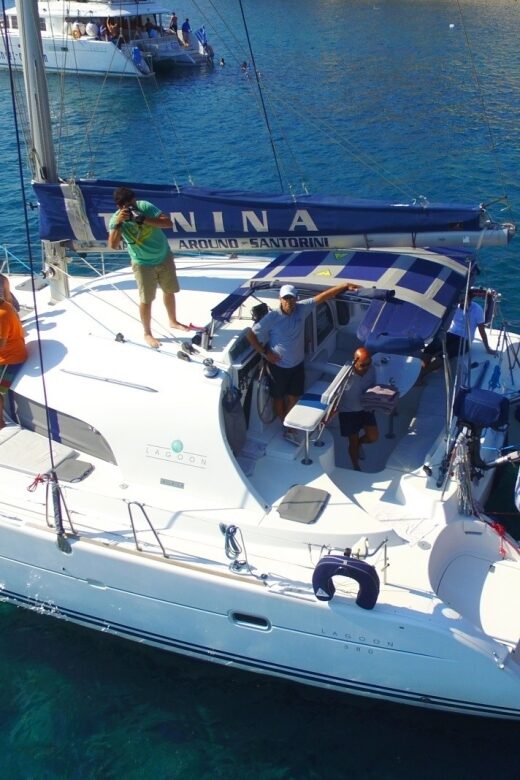 Santorini: 7-Hour Private Catamaran Cruise with Food & Drink - The Food and Drink Experience