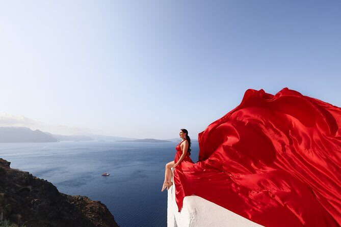 Santorini Flying Dress Photography - Practical Tips for Booking and Preparing