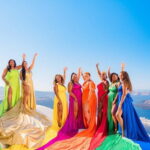 Santorini Flying Dress Photoshoot - The Dress and Assistance: Making the Fantasy Come Alive