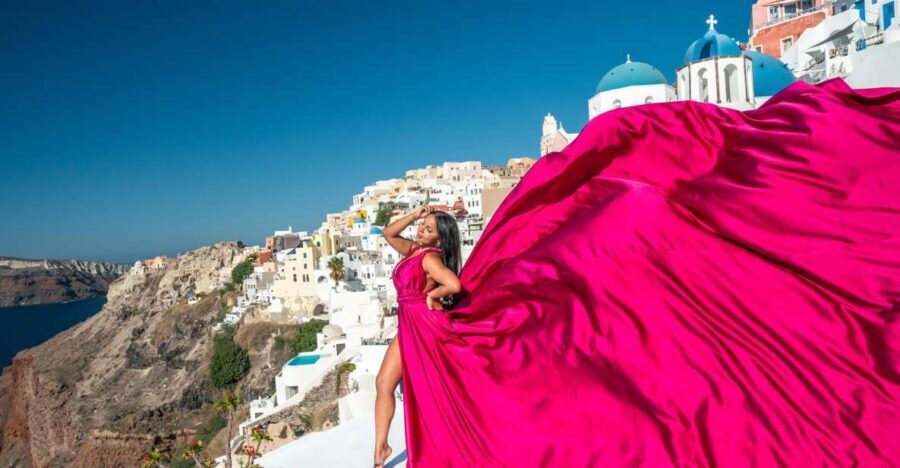 Santorini flying dress - The Itinerary in Detail