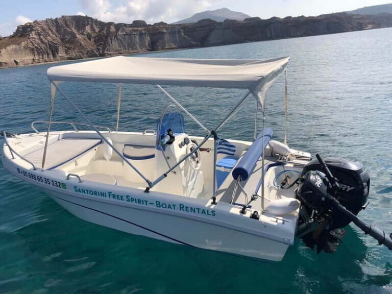Santorini: License-Free Boat Rental with Ice, Water, & Fruit - The Itinerary and Stops