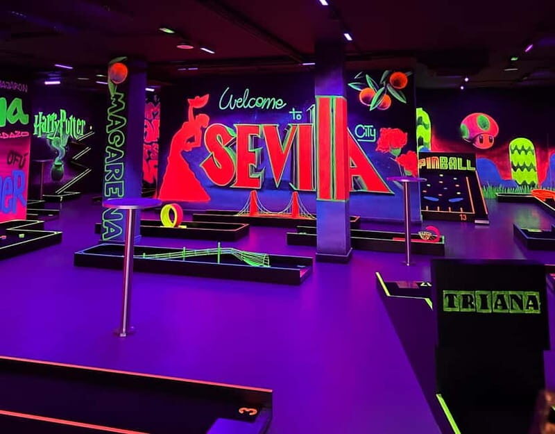 Seville: Indoor UV 18 hole Minigolf Experience - The Experience in Detail