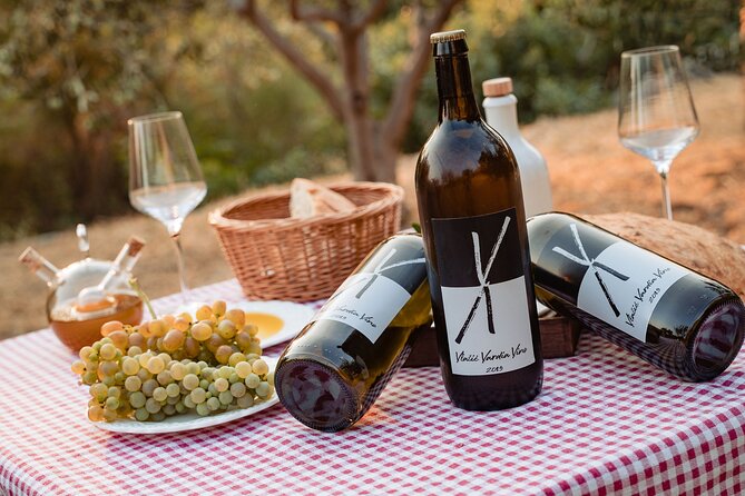 Sunset wine tasting in vineyard - A Scenic Journey to Vardia Vineyard