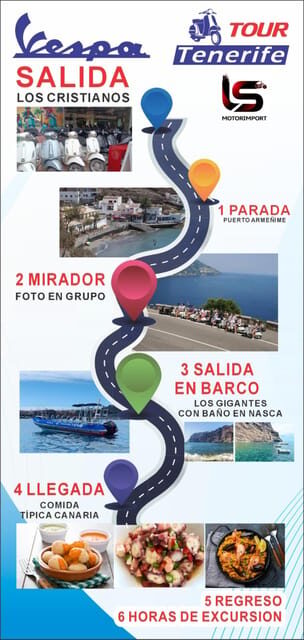 VESPA TOUR TENERIFE+BOAT TOUR CLIFFS OF THE GIANTS+BATH +LUNCH - What Travelers Say About This Tour