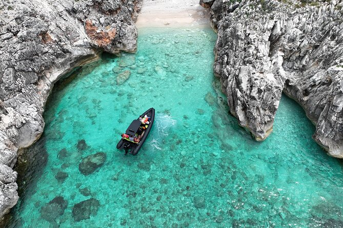 Vlore Grama Bay Beaches & Caves Small-Group Speedboat Tour - Key Points