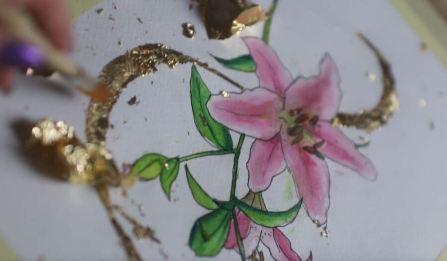 Watercolor Painting with gold leaf workshop - A Breakdown of the Experience