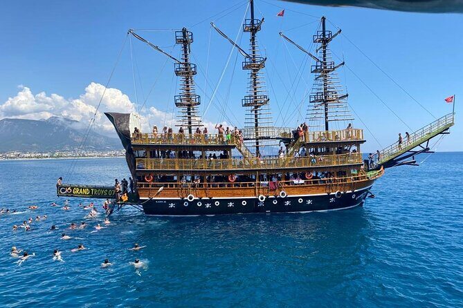 Alanya Grand Pirate Boat Tour with Lunch, Soft Drinks & Transfer - The Itinerary: What to Expect from Dawn to Sunset