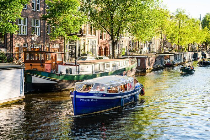 Amsterdam: German-speaking boat trip with bar on board - Key Points