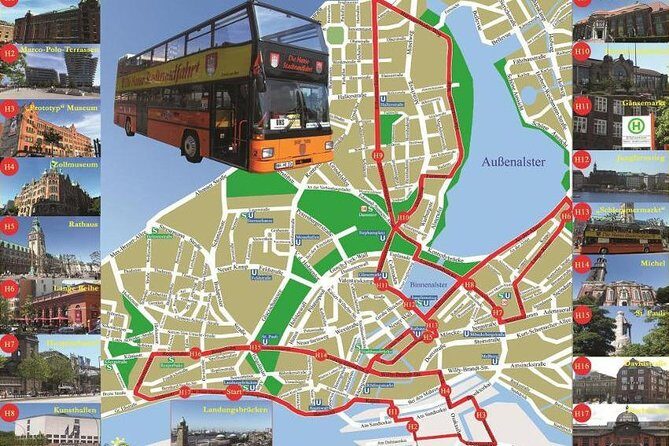 City tour of Hamburg in a double-decker bus Hopp on / Hopp off day ticket - Detail by Stop: What You Can Expect