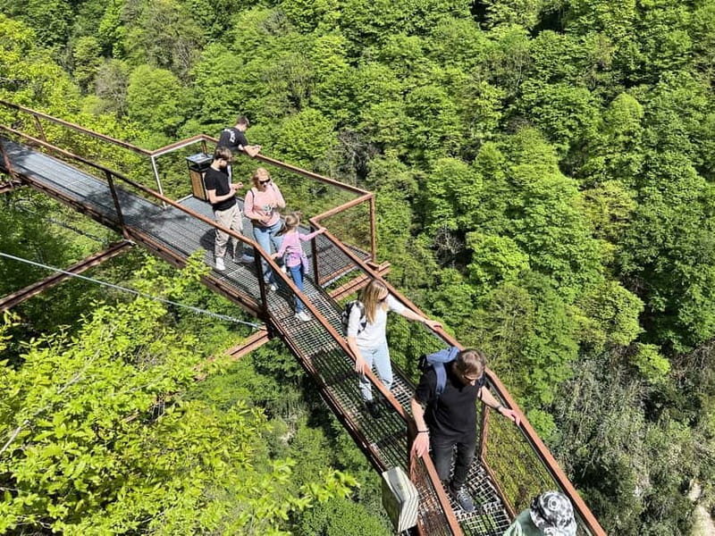 From Kutaisi: Martvili & Okatse Canyons & Cave Guided Tour - How the Day Unfolds