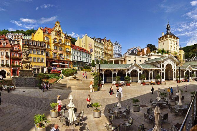 Karlovy Vary including Watchtower and Funicular from Prague - Exploring the Town Center: Elegance and Geysers